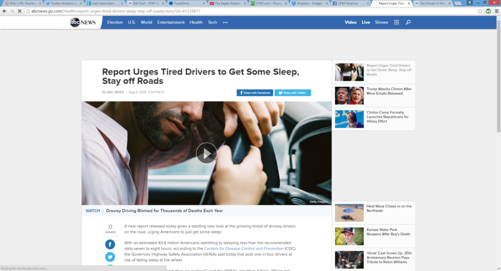 Rate Of Sleep Deprived Drivers Increasing