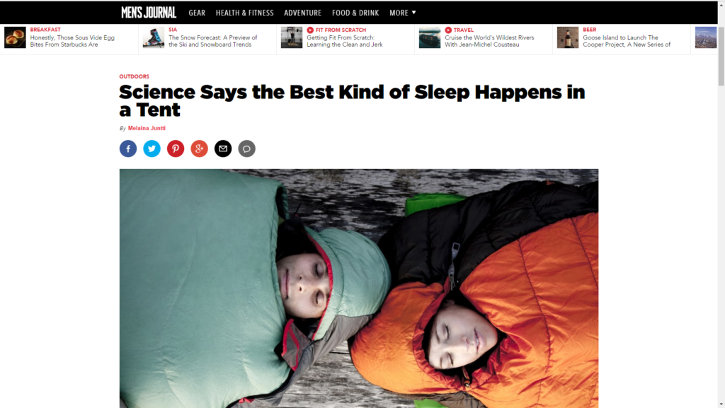Tent Sleep: Science Says It's The Best Kind You Can Get